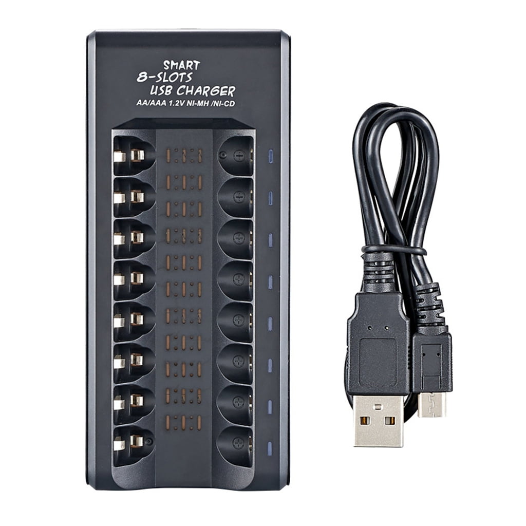 AOOOWER 8Slot DC5V USB Charger Portable Charging Station For AA /Triple ...