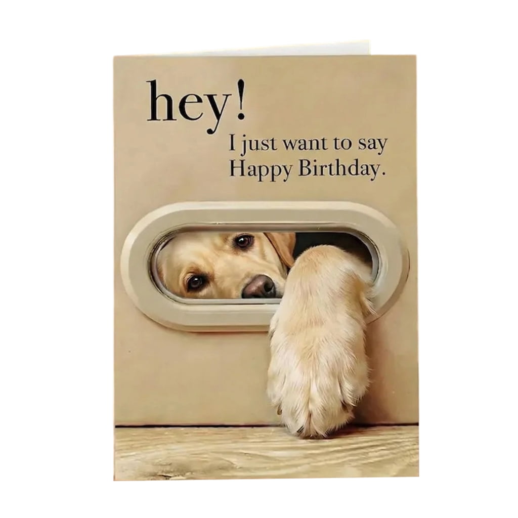 AOOOWER Adorable Dog Themed Birthday Greeting Card Cartoon Puppy Party ...