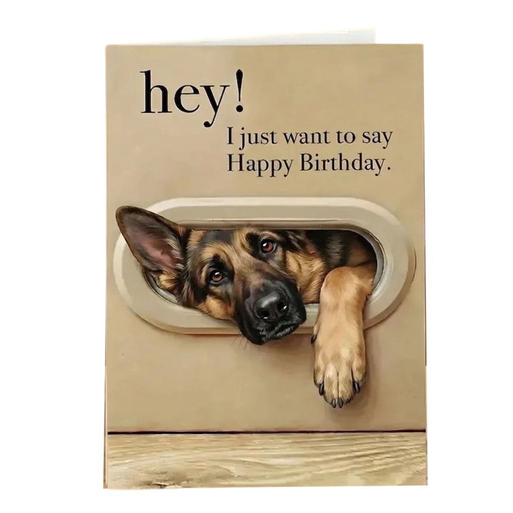 AOOOWER Adorable Dog Themed Birthday Greeting Card Cartoon Puppy Party ...