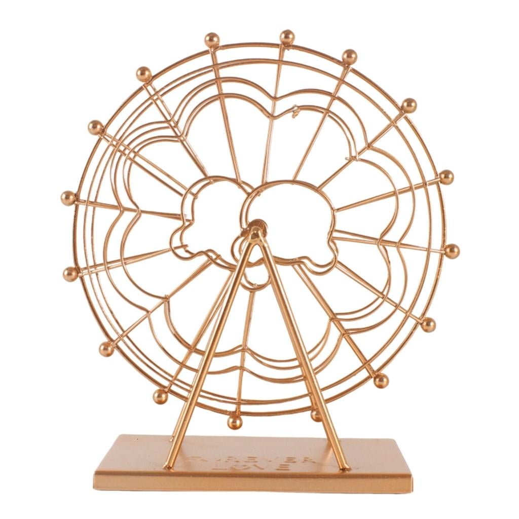 AOOOWER Artistic Metal Rotating Wheel Craft Model Rotating Statue Desk ...