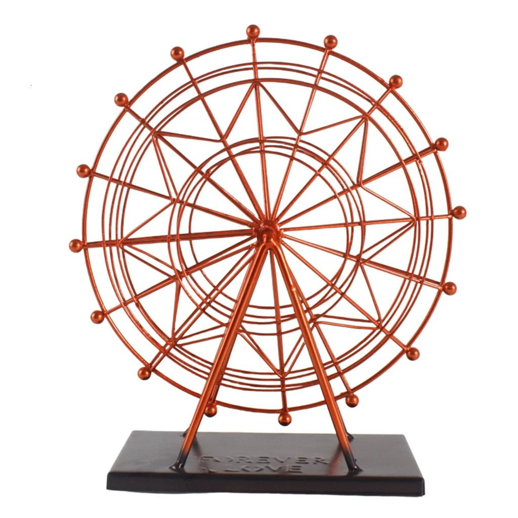 AOOOWER Artistic Metal Rotating Wheel Craft Model Rotating Statue Desk ...