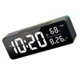 AOOOWER Bedroom Ambients Light Digital Alarm Clock with Large Screen ...