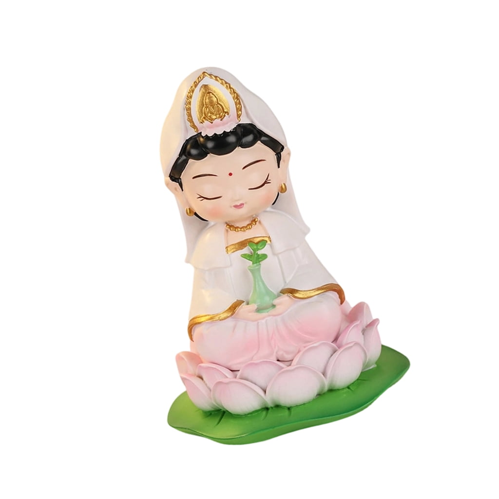 AOOOWER Buddhas Figurines Guan Yin Statues for Home Office Car Decors ...