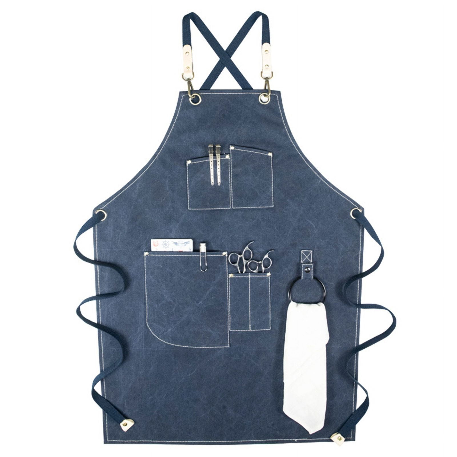 AOOOWER Chef Apron, Cotton Canvas for Cross Back Adjustable Apron ...