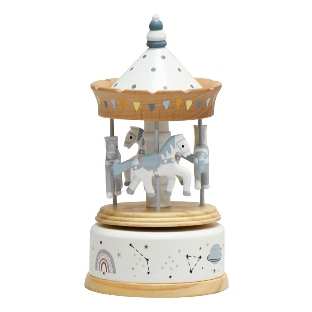 AOOOWER Classical Wind Up Horse Carousels Music Box For Home Decoration ...