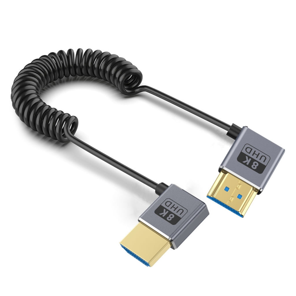 AOOOWER Coiled Video Cable 8K60Hz 4K120Hz 48G Video Transmission Cord 90 Degree Elbows - Walmart.com