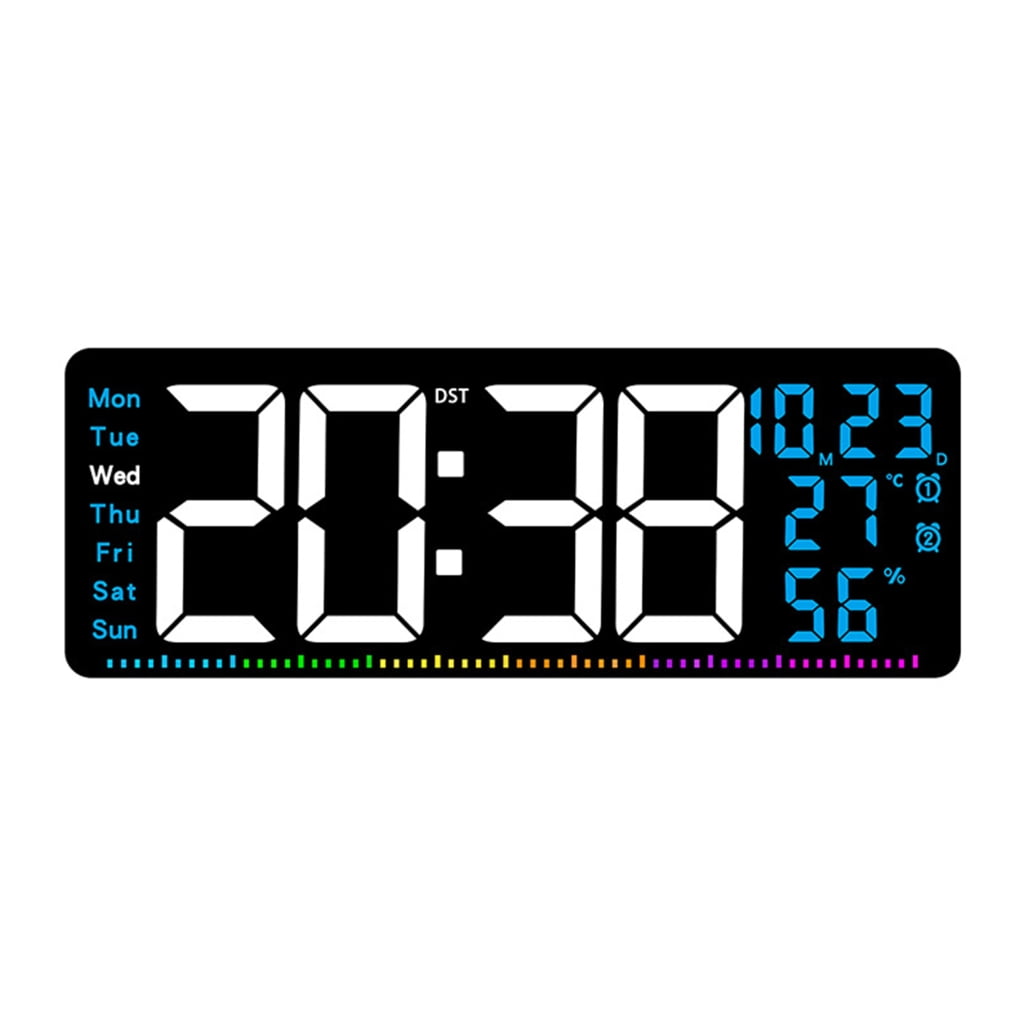 AOOOWER Contemporary LED Electronic Clock Time Date And Temperature ...