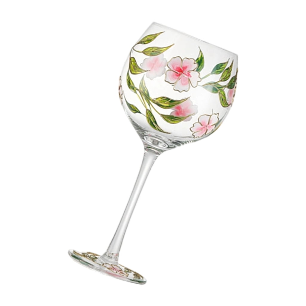 AOOOWER Creative Hand-Painted Crystal Wine Glass Transparent High ...