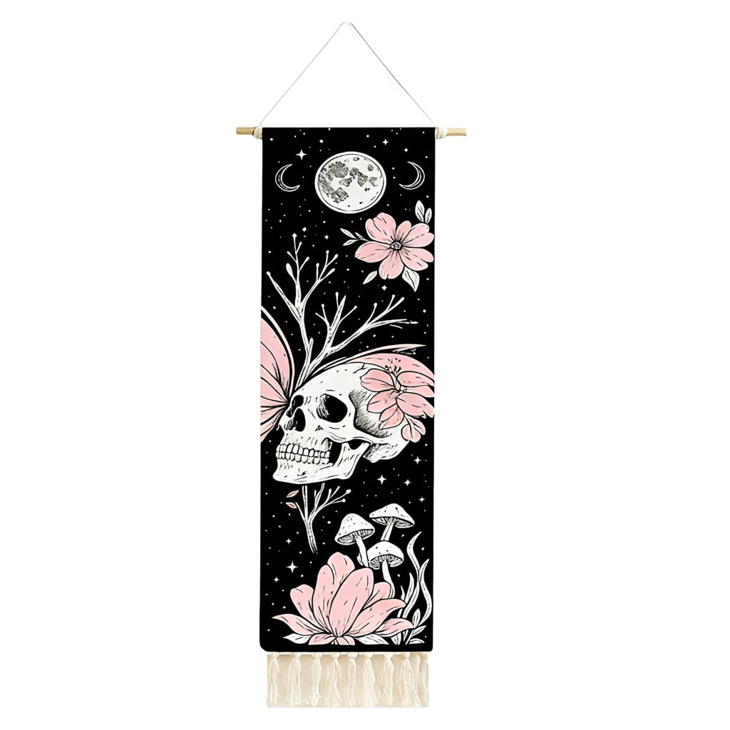 AOOOWER Creative Skeleton Flower Pattern Wall Hanging Tapestry Decors ...