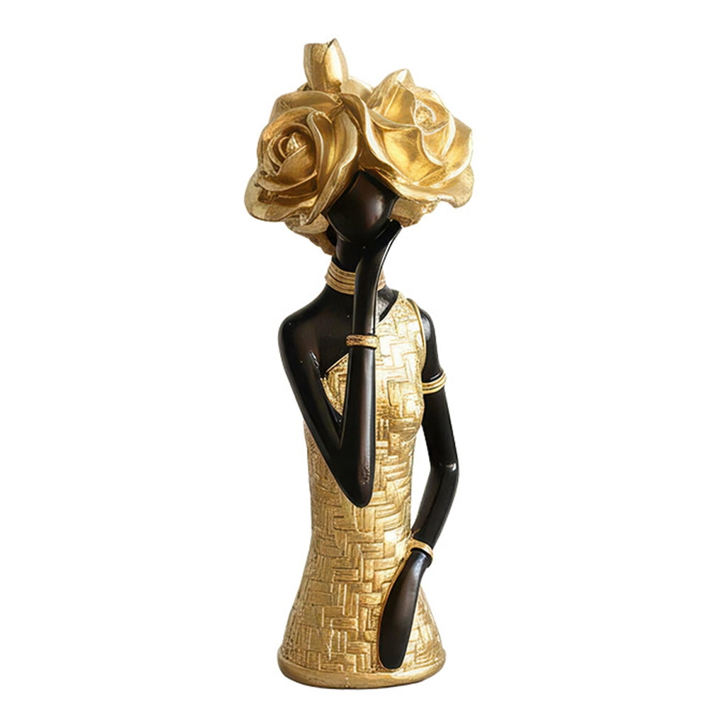 AOOOWER Decorsative Sculptures Resin African Woman Statues Home Decors ...