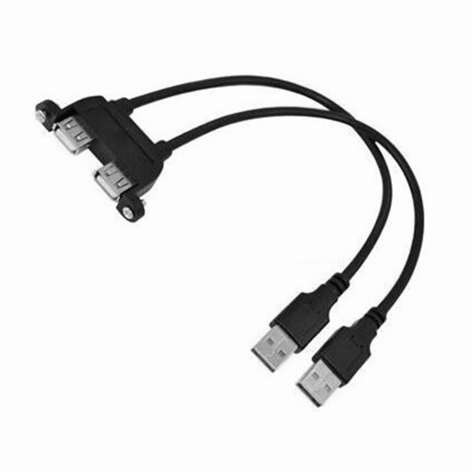 AOOOWER Double USB2.0 Male To Female Extension Cable 2 Port USB Male To ...