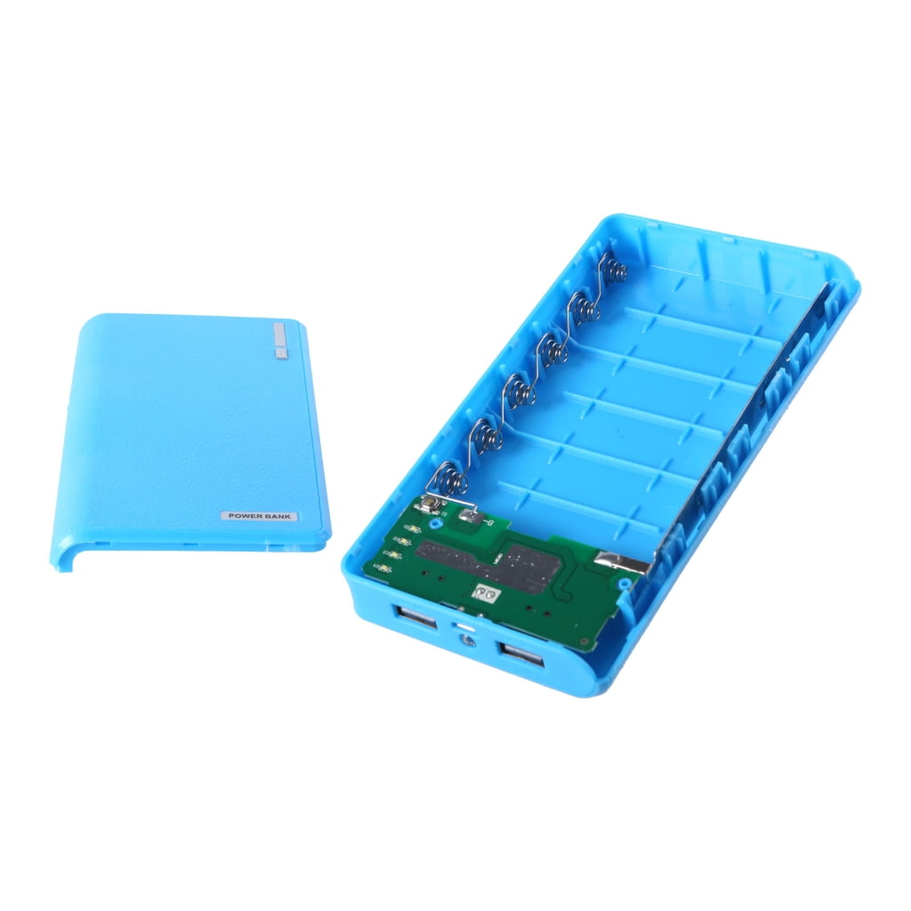 AOOOWER Dual USB Power Bank 6x 18650 External Backup Battery Charger ...