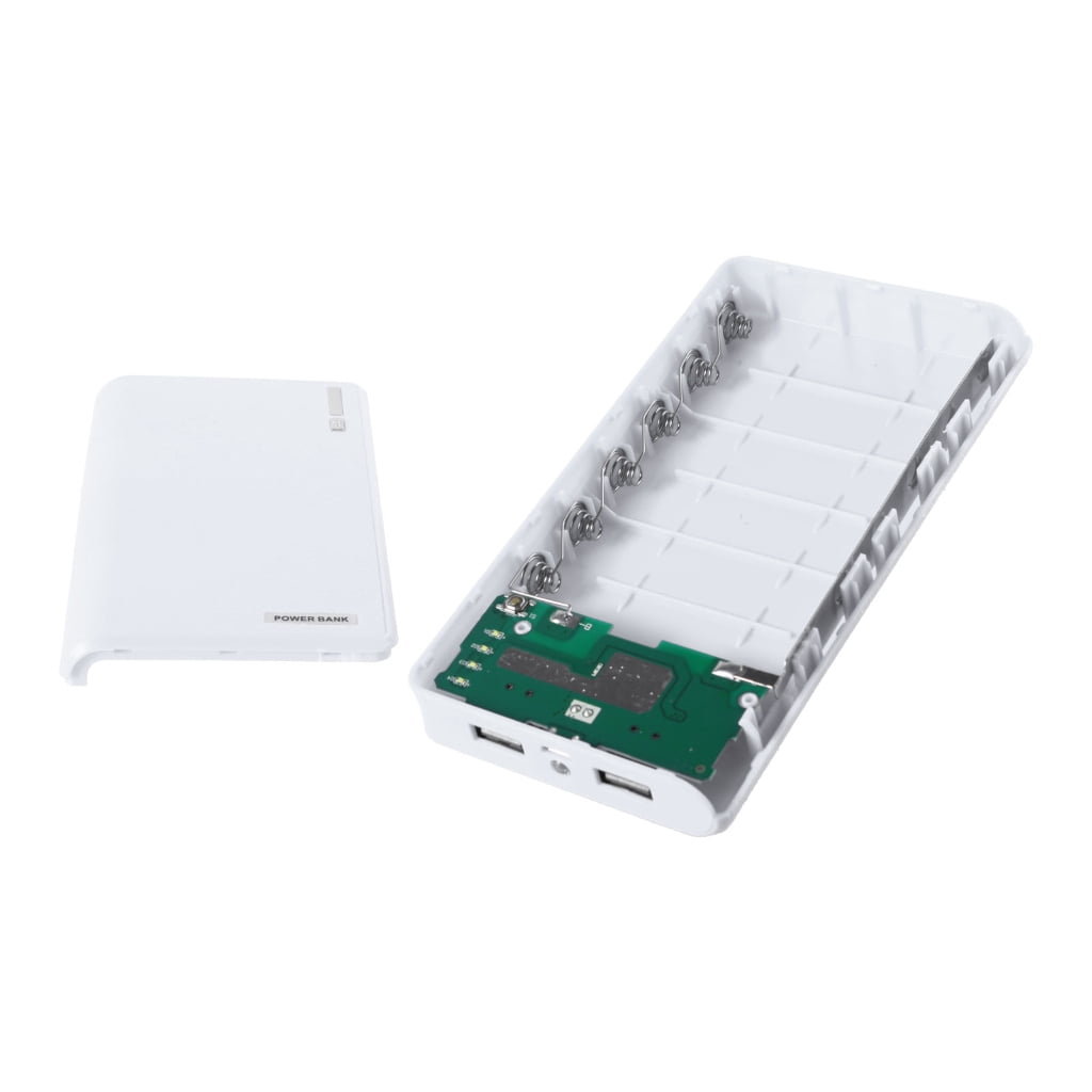 AOOOWER Dual USB Power Bank 6x 18650 External Backup Battery Charger ...