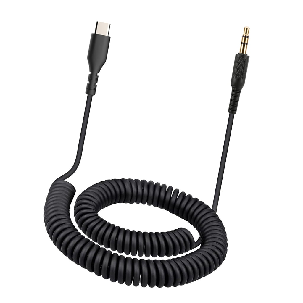 AOOOWER Durability Spring Coil Auxiliary Cord Type C To 35mm Audios ...