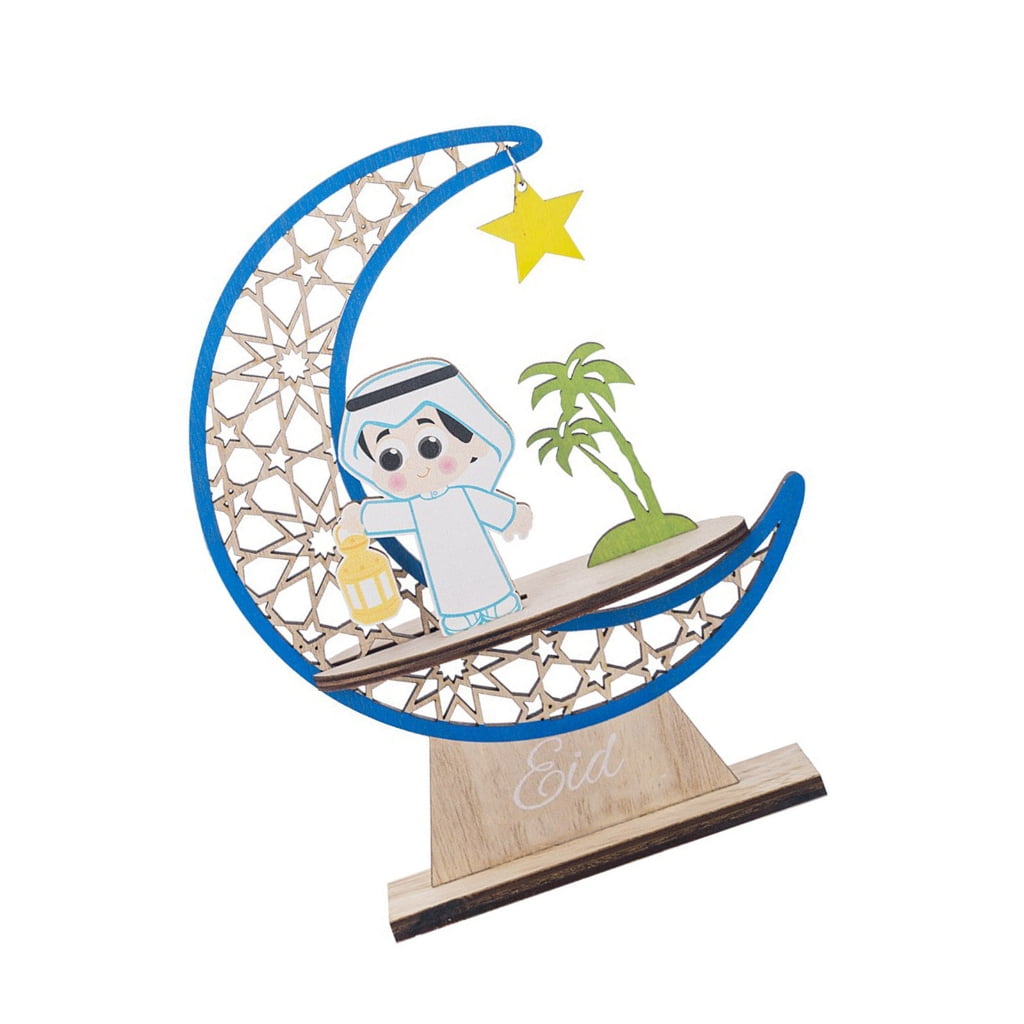 AOOOWER Eid Mubarak Wood Table Centerpiece Signs Ramadans Mubarak Eid ...