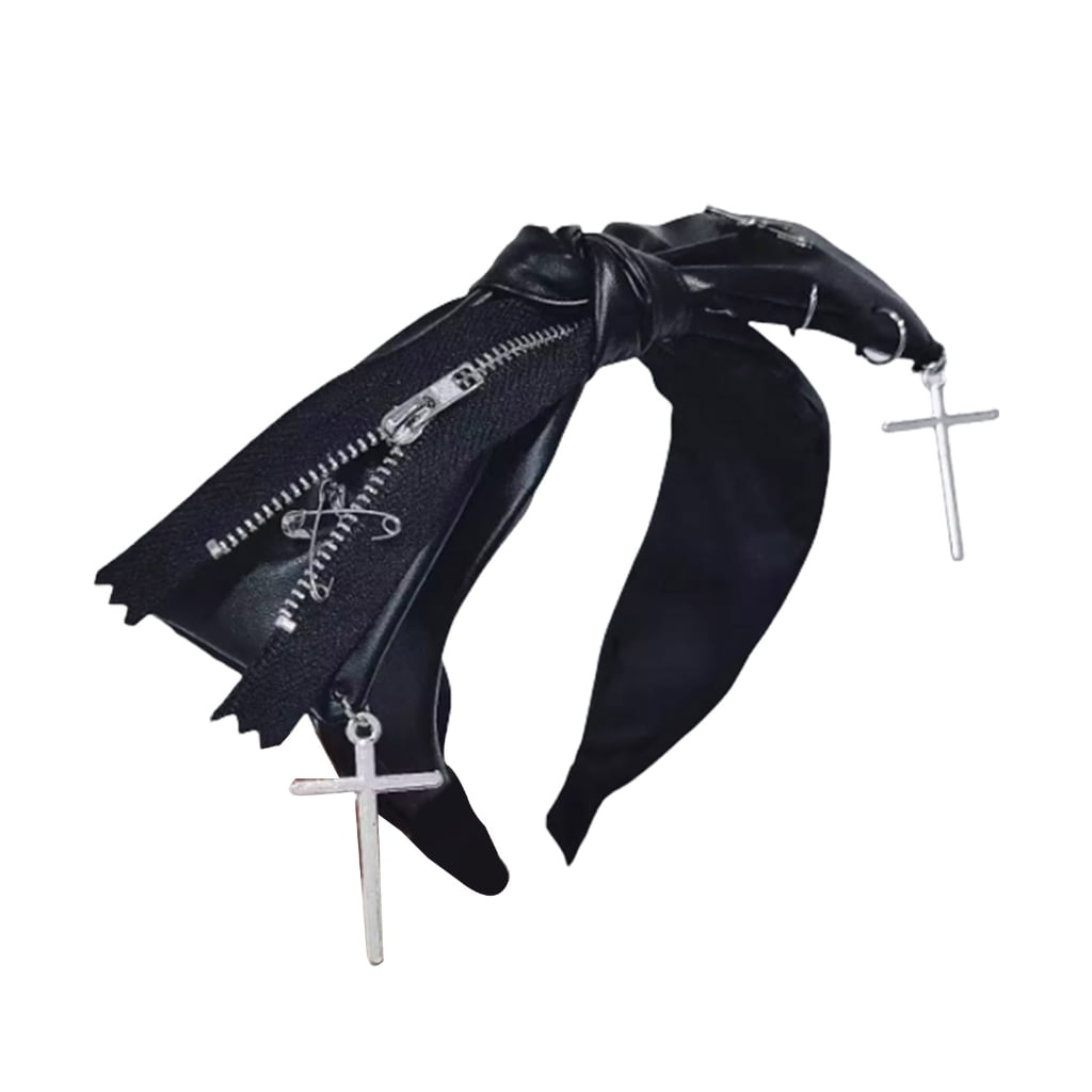 AOOOWER Elegaant Punk Zippers Bowknot Headband Adornment for ...