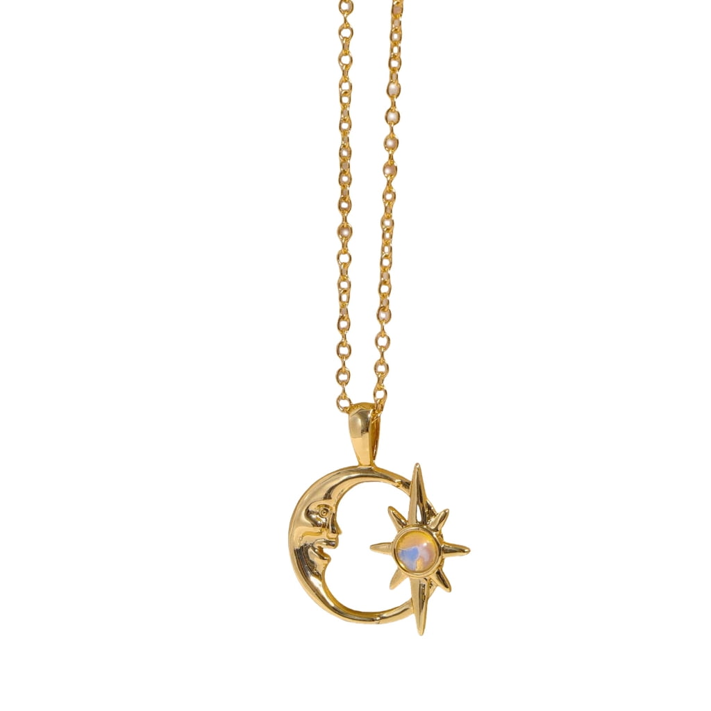 AOOOWER Elegant Collarbone Chain Fashionable Hollow Moon and Star ...