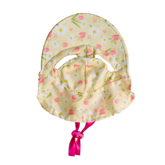 AOOOWER Elegant Floral Print Pet Sun Hat with Adjustable Strap For Dog ...