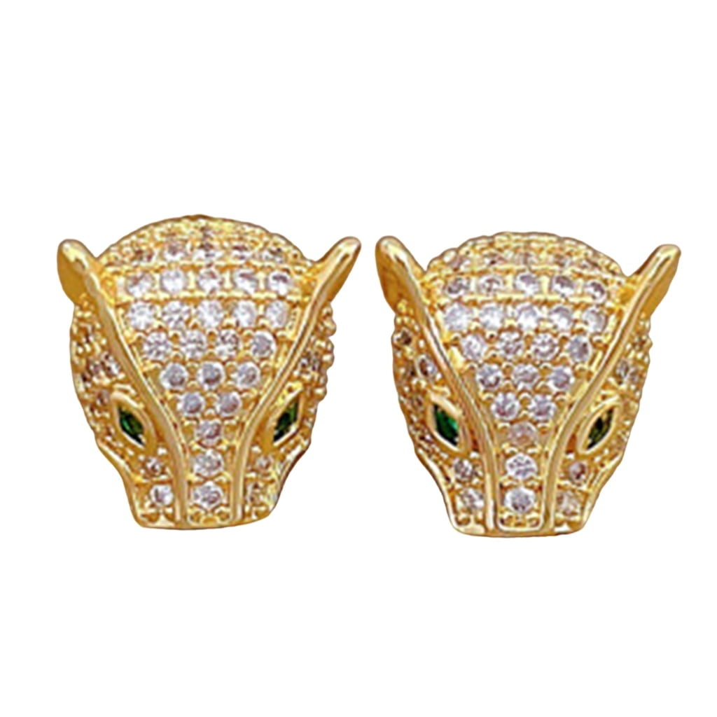 AOOOWER Elegant Leopard Head Pendant Necklace And Earrings With Stylish ...