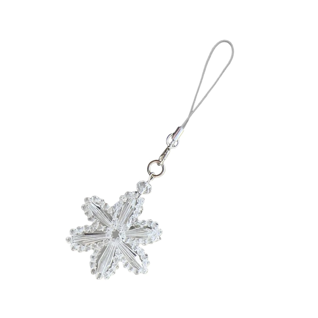 AOOOWER Elegant Snowflake Designs Mobile Chain Lanyard Featuring White ...