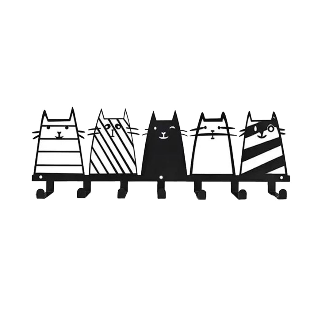 AOOOWER Elegant Wrought Iron Hanging Rack With 5 Hooks For Neatly ...