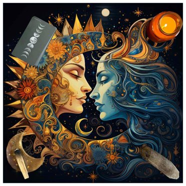 AOOOWER Altar Cloth Tarot Mat Table Cloth Square Alter Wiccan Spiritual ...