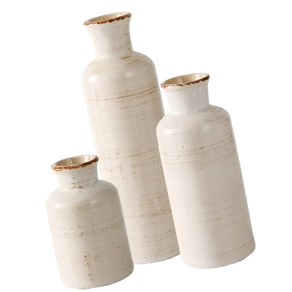 AOOOWER Farmhouses Ceramic Vases for Home Decors Pottery Flower Vases ...