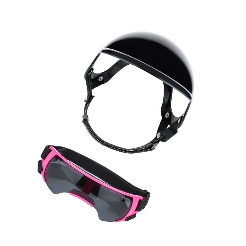 AOOOWER Fashion Dog Sports Safety Helmet And Eye Protections Goggles ...