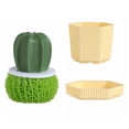 AOOOWER Fun Cactus Dish Scouring Pad Ergonomic Handle Scrubber For ...