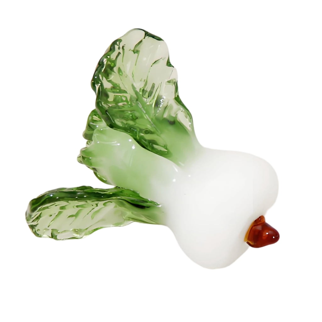 AOOOWER Glass Chinese Cabbage Miniature Statue Desktop Fengshuis ...