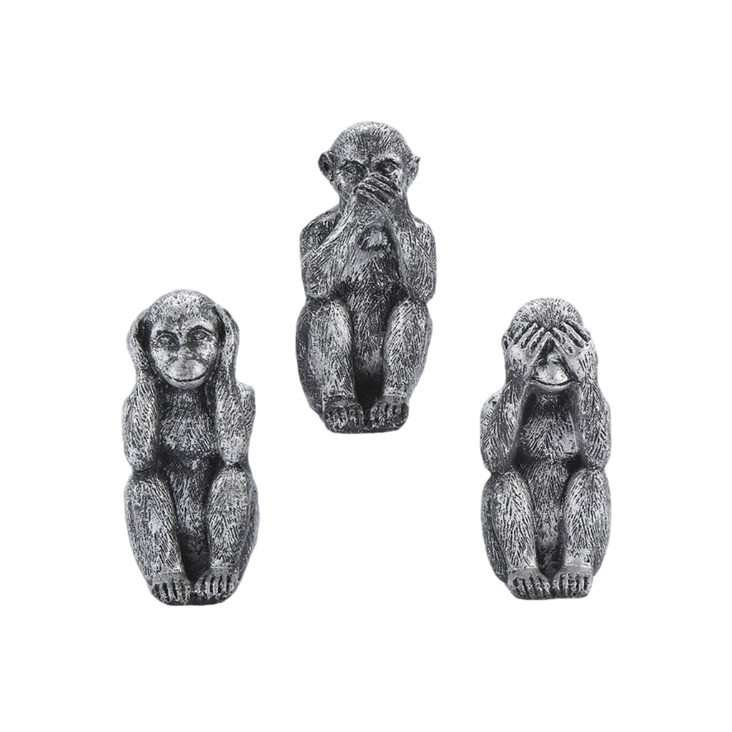 AOOOWER Gold Monkey Sculptures Set of 3 See No Hear No Speak No Evil ...