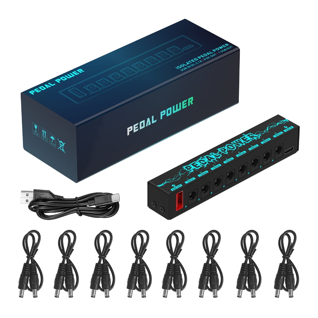 AOOOWER Guitar Pedal Power Supply Station 8 Isolated Output 9V Pedals ...