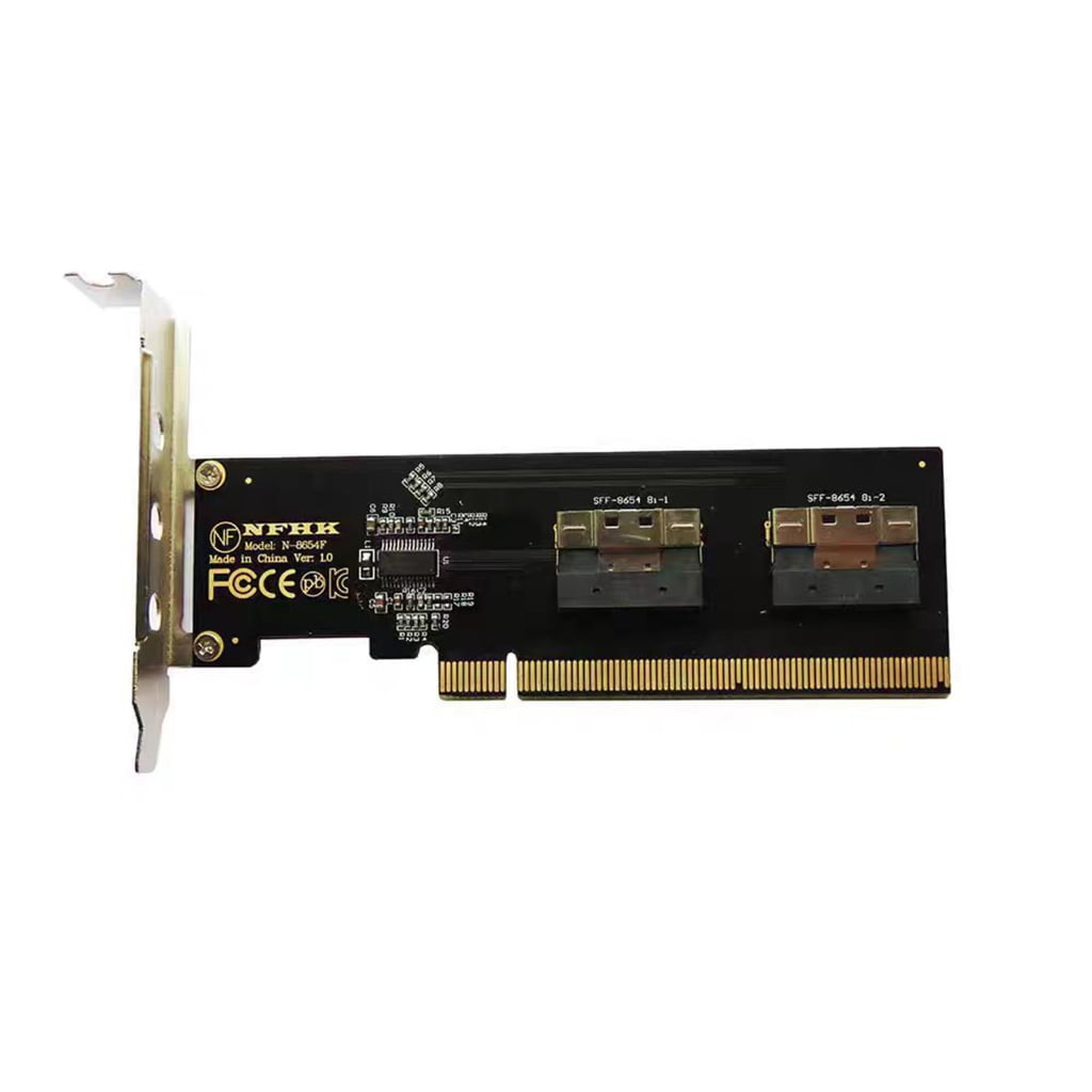 AOOOWER Half Height PCIe x16 to SFF8654 4i 8i Expansion Card Adapter ...