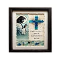 AOOOWER Handmade Sea glass Art Frame Crucifix Sea Glass Wall Art Decors ...