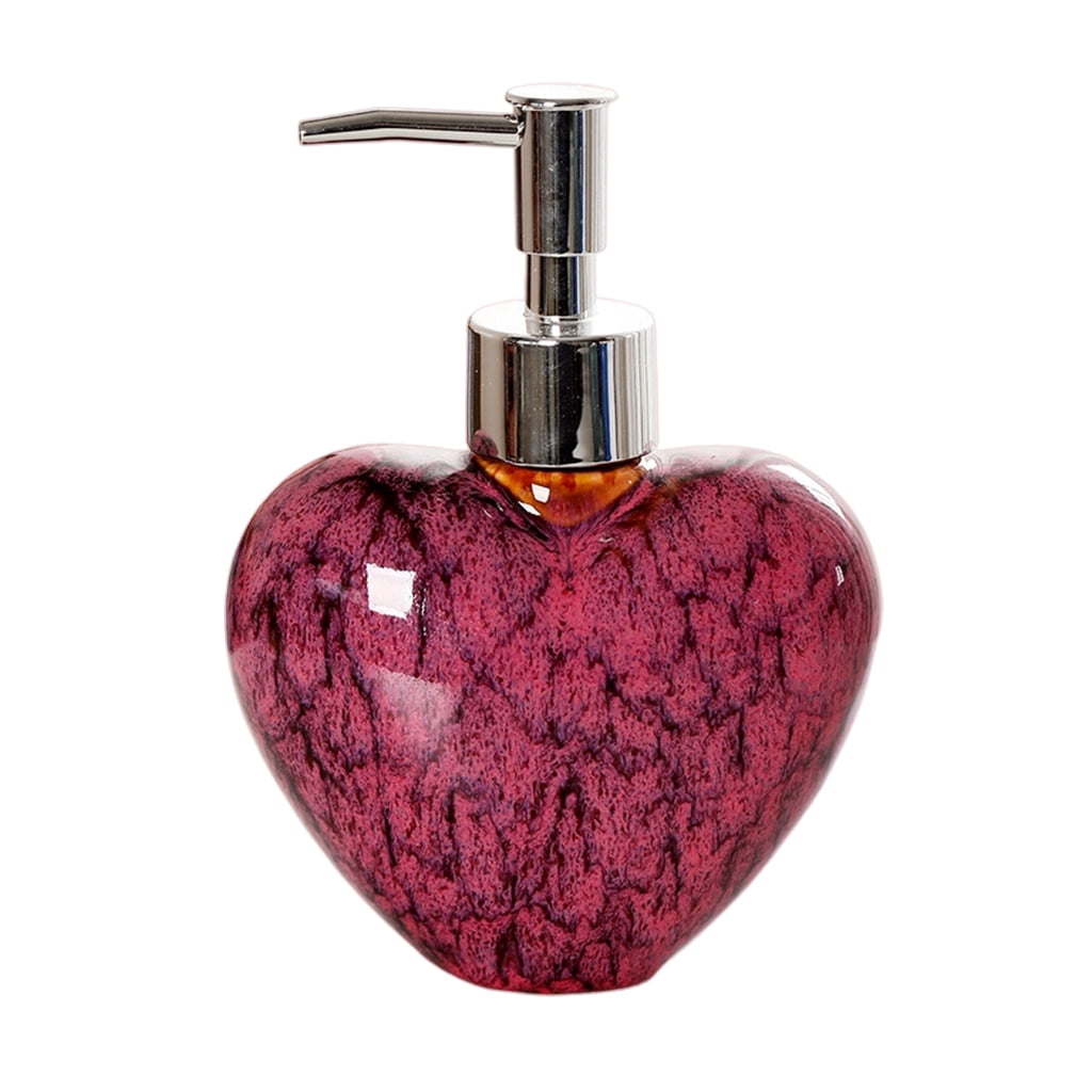 AOOOWER Heart Shaped Ceramic Soap Dispenser Hand Sanitizer Bottle ...