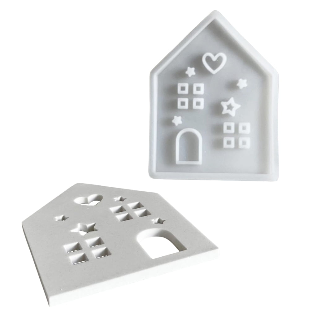 AOOOWER Home Decoration Silicone Mold 3D House Figurine Desk Ornament ...