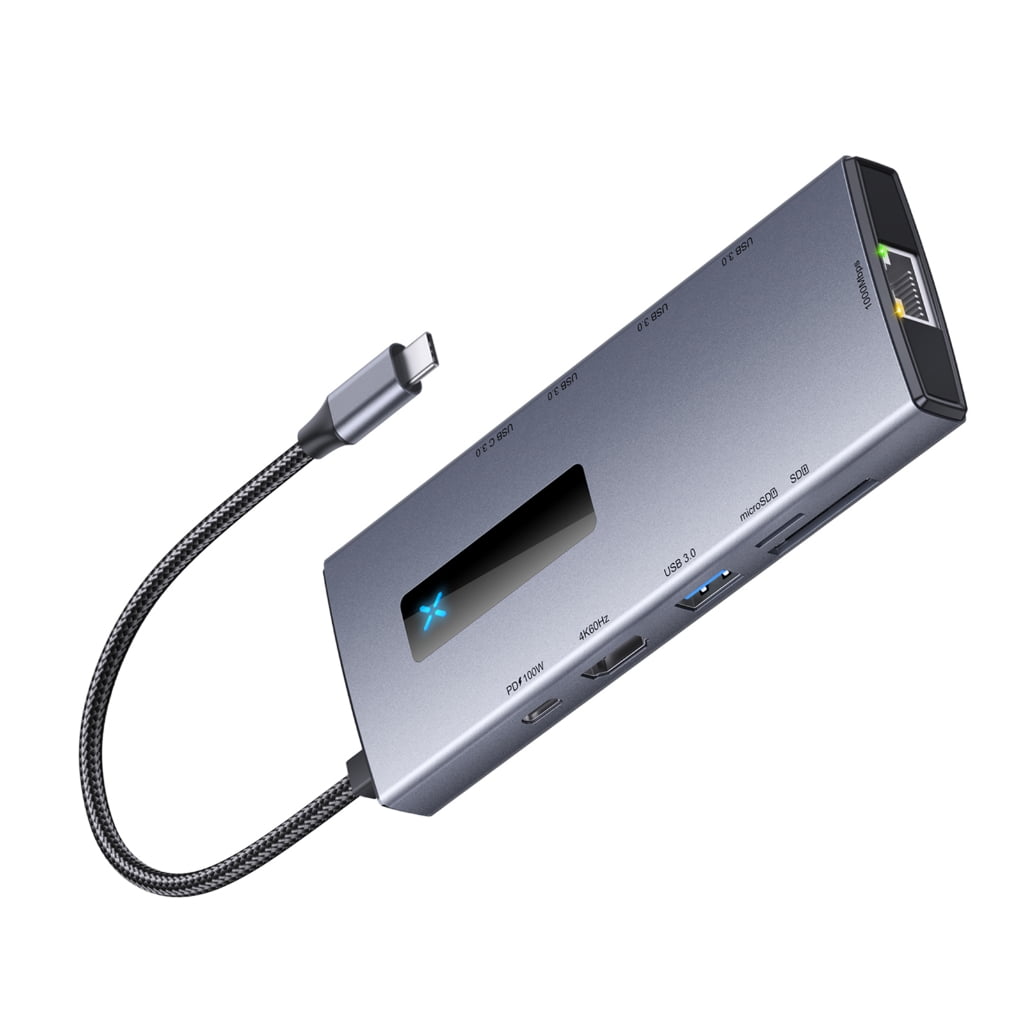 AOOOWER Intelligent Type C Docking Station Hubs 10 in 1 USB Aluminum ...