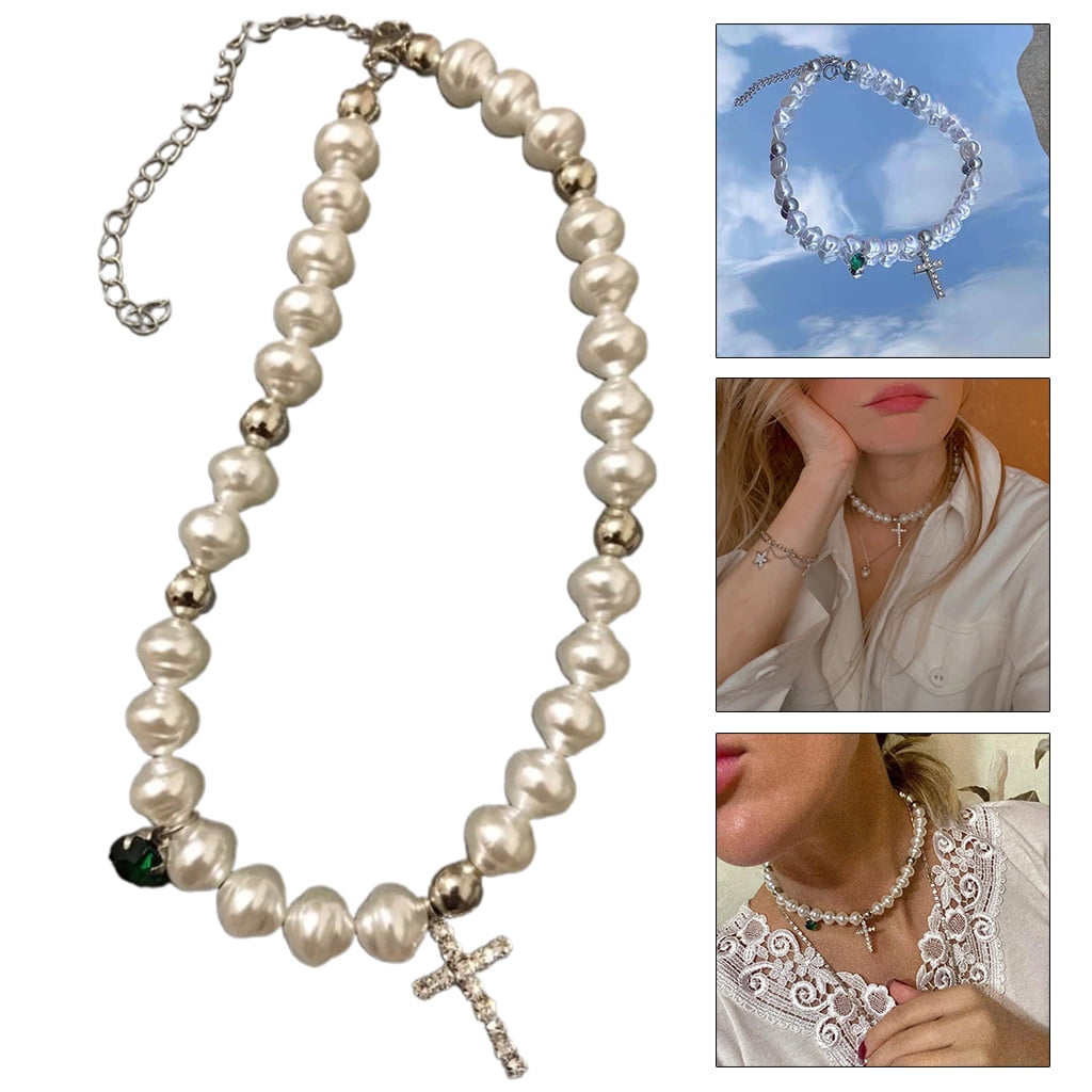 AOOOWER Irregular Imitation Pearls Necklace Elegant Jewelry for ...