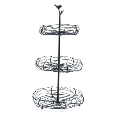 4 Pack XXL Stackable Wire Baskets with Handles, X-cosrack Fruit ...