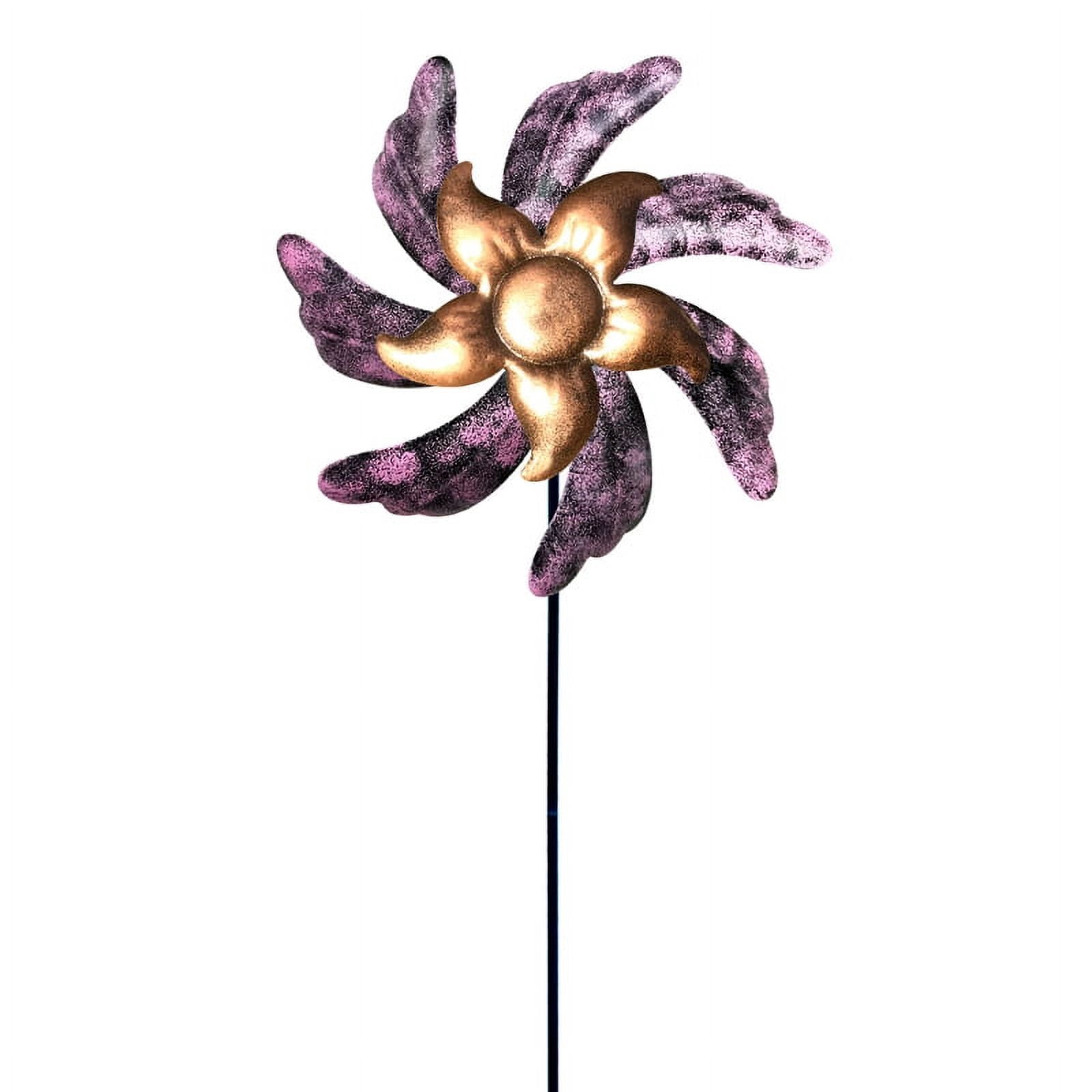 AOOOWER Large Metal Wind Spinner with Garden Stake Flower Windmill Wind ...