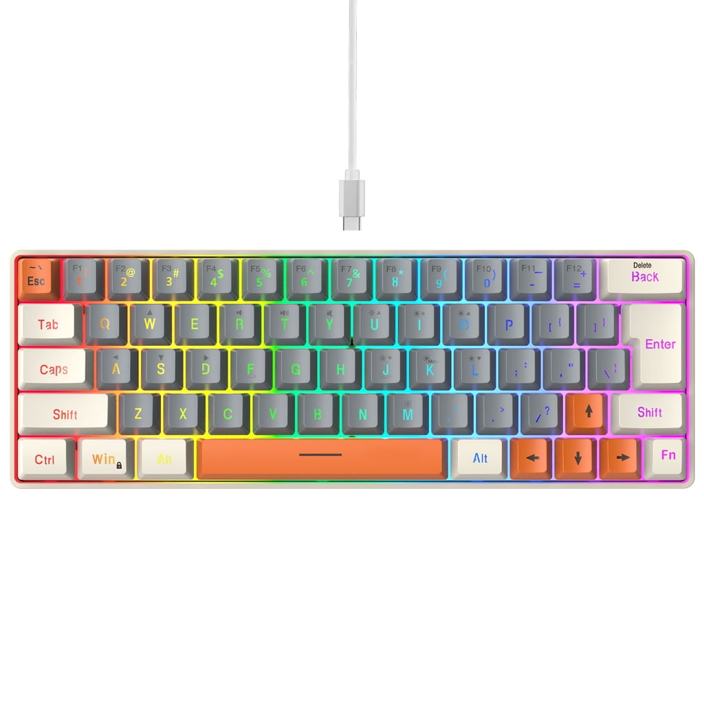 AOOOWER Mechanical Gaming Keyboard with LED Backlits Keyboard 63 Keys ...