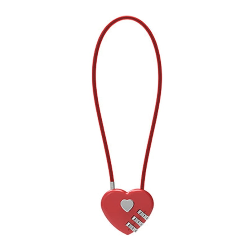 AOOOWER Metal Heart Shaped Padlock Locks Password Padlock Long Wire ...