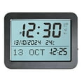 AOOOWER Metal Square Desktop LCD Alarm Clock Featuring Large Screen ...