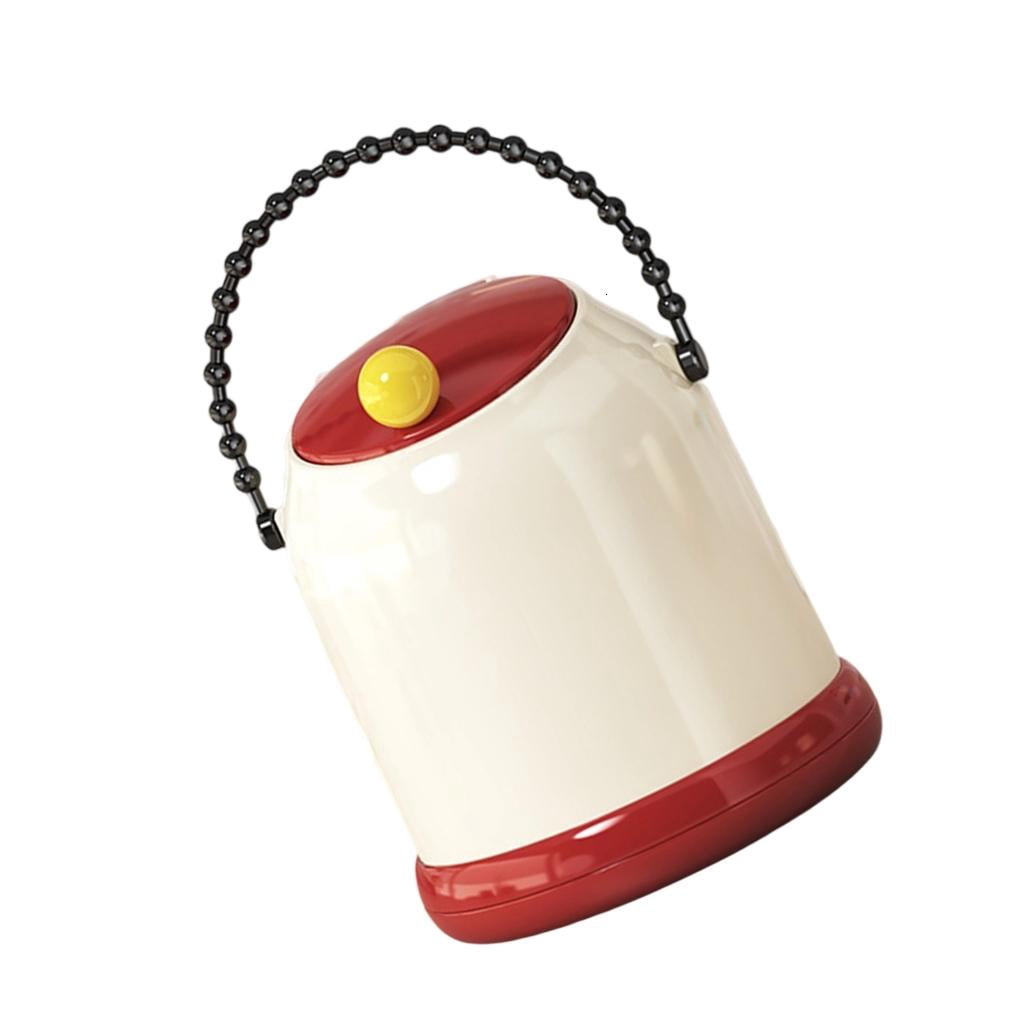 AOOOWER Modern Miniature Press Lid Dustbin with Handle For Home Office ...