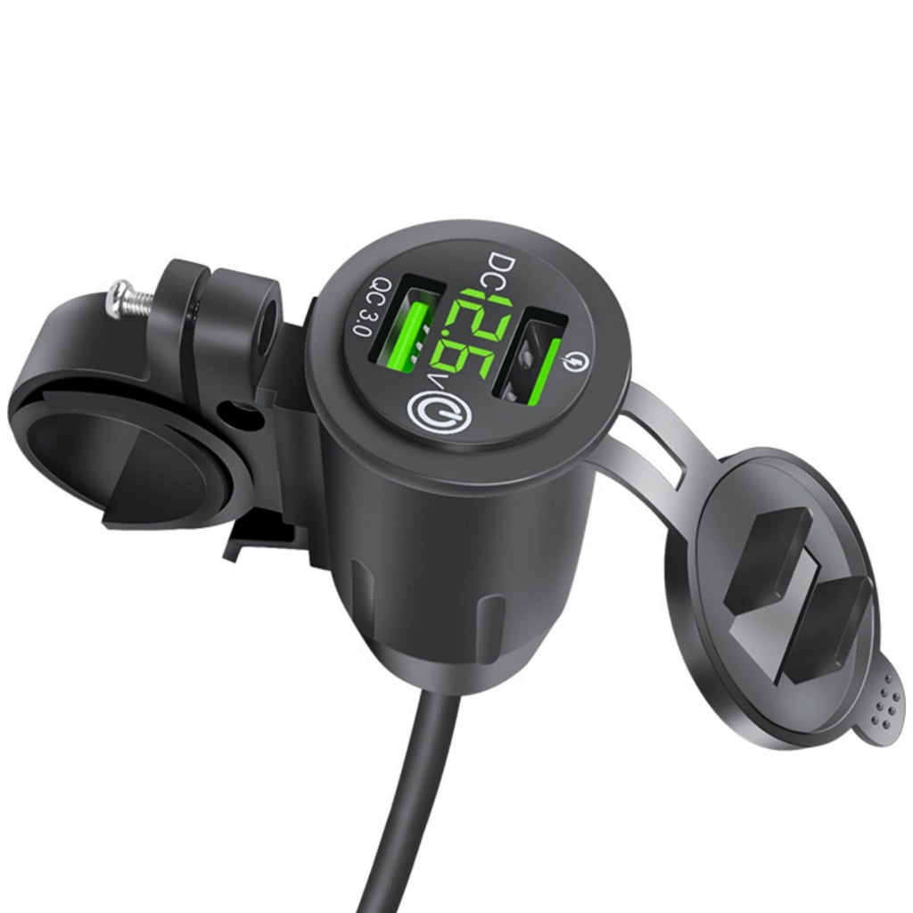 AOOOWER Motorcycle Handlebar Mount USB Charger Double Quick Charges ...