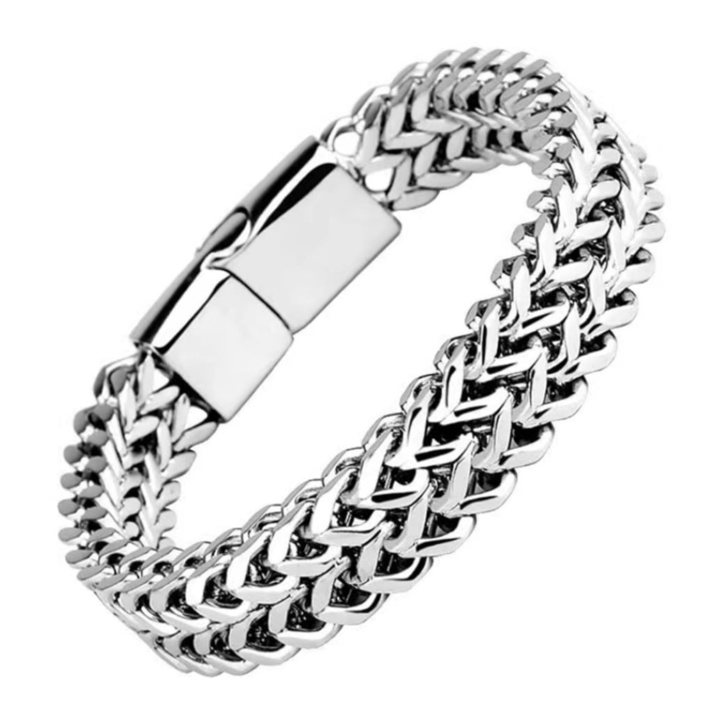 AOOOWER Multifuntional Stainless Steel Link Chain Bracelet Simple Chain ...