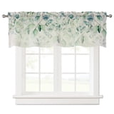 AOOOWER Natural Green Leaf Print Polyester Curtains With Noise ...