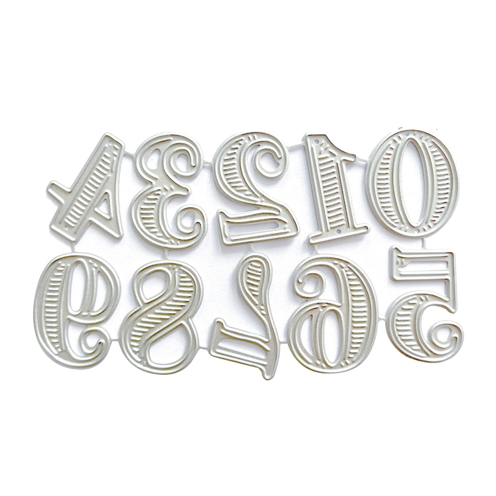 AOOOWER Numbers Embossing Cutting Dies Number Die Cuts for Birthday ...