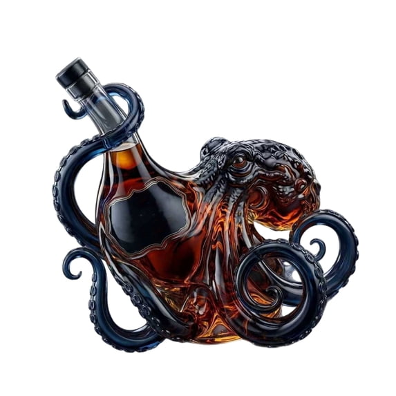 AOOOWER Octopuses Shaped Whiskeys Decanter With Suction Cup Base Liquor ...