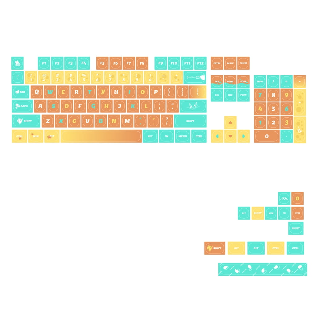 AOOOWER Orange Theme Keycaps Thick PBT Heat Sublimated for Mechanical ...